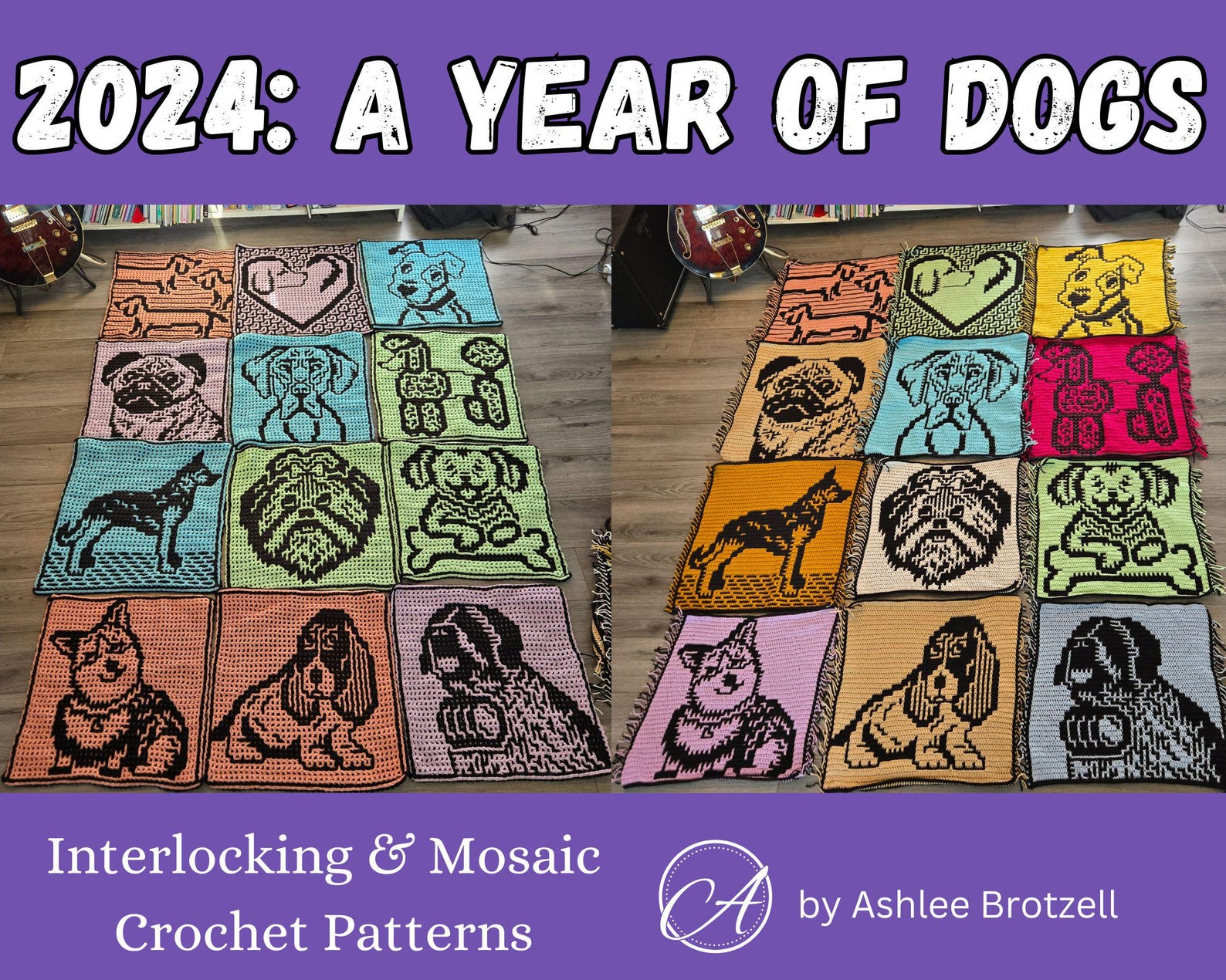 December Dog (st. Bernard) Crochet Pattern: Mosaic & Interlocking ...