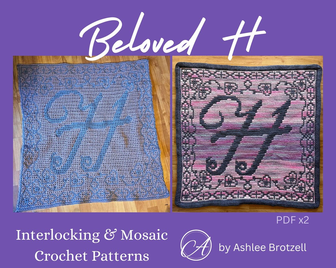 Beloved H Crochet Pattern: Interlocking (locked Filet Mesh / LFM) and ...