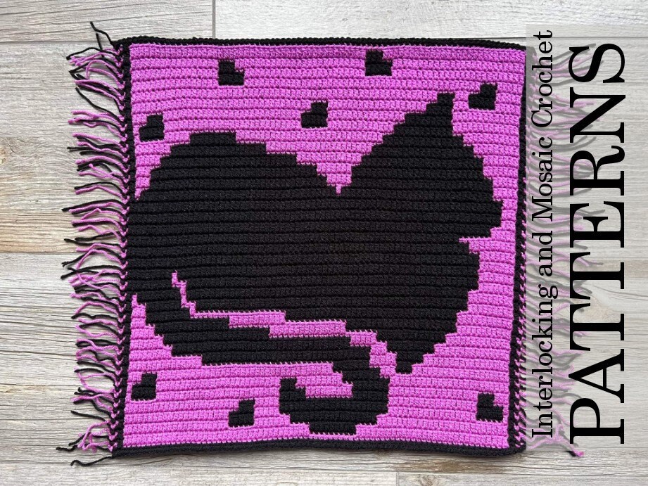 Crochet Locked Filet Mesh / LFM January Cat from 2022 A Year of Cats ...