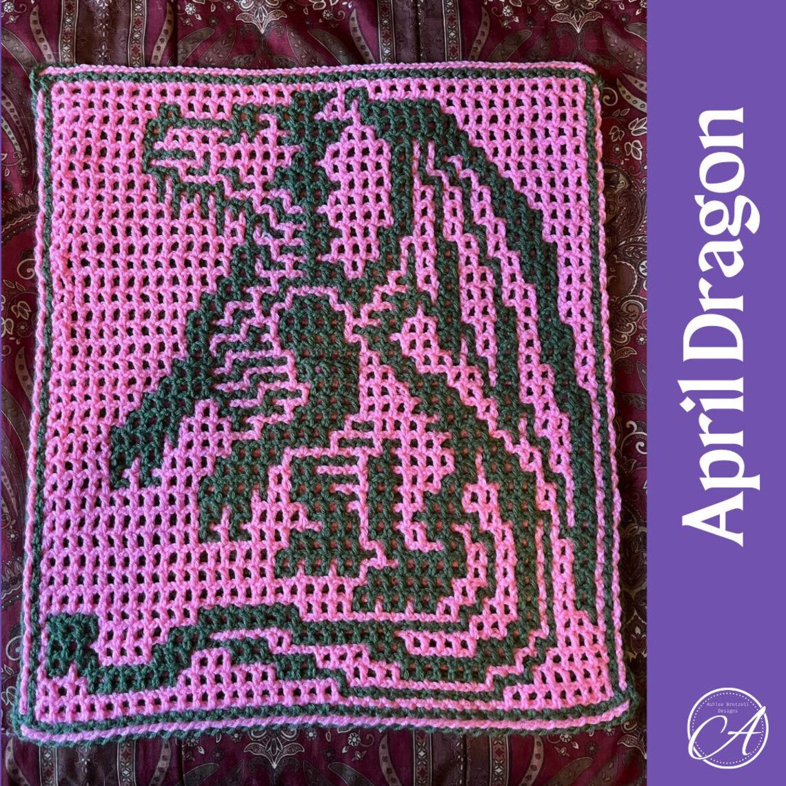 April Dragon Crochet Pattern: Mosaic & Interlocking Techniques (PDF ...