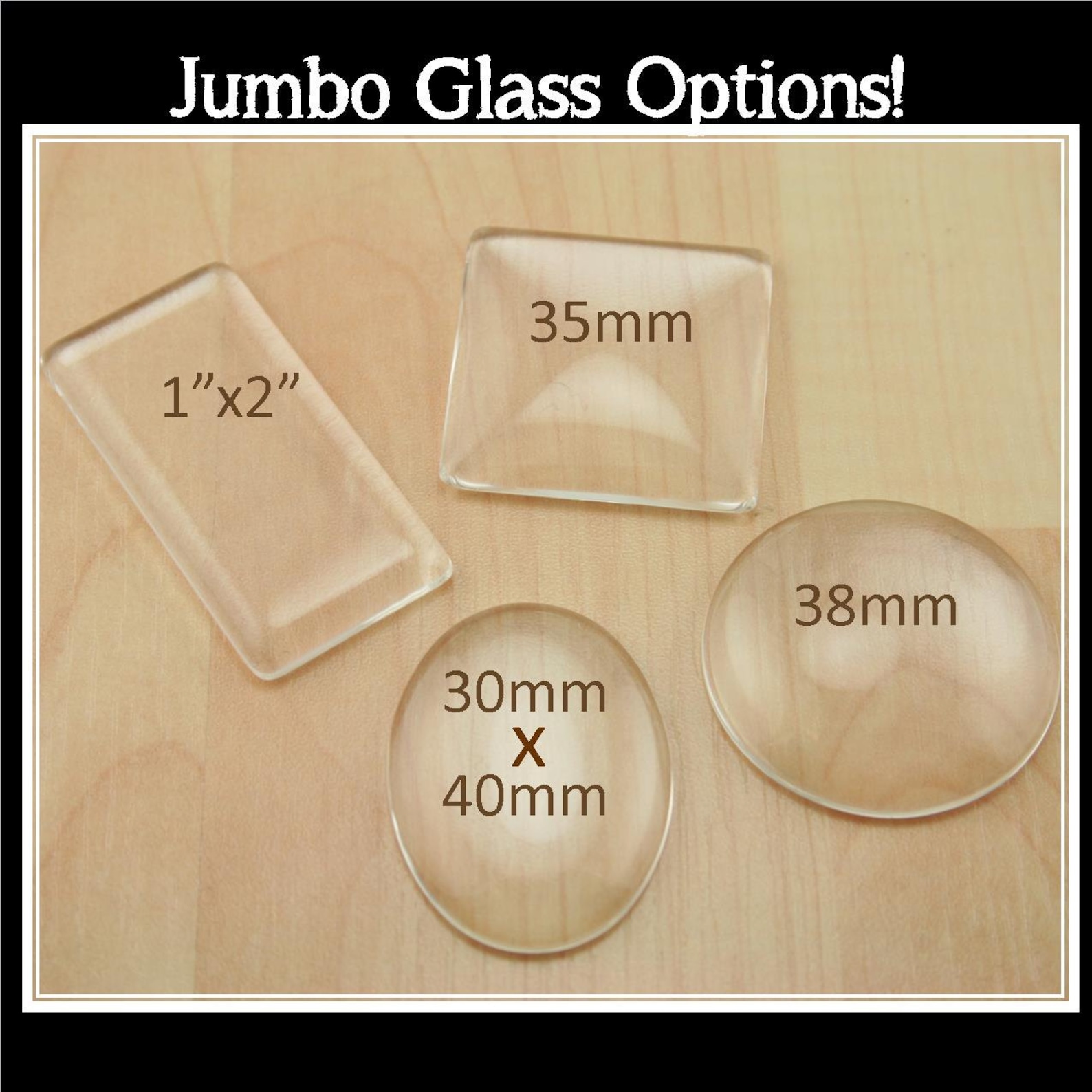Sampler Pack 5 Jumbo Glass Pcs. Choose 35mm SQUARE or 38mm - Etsy