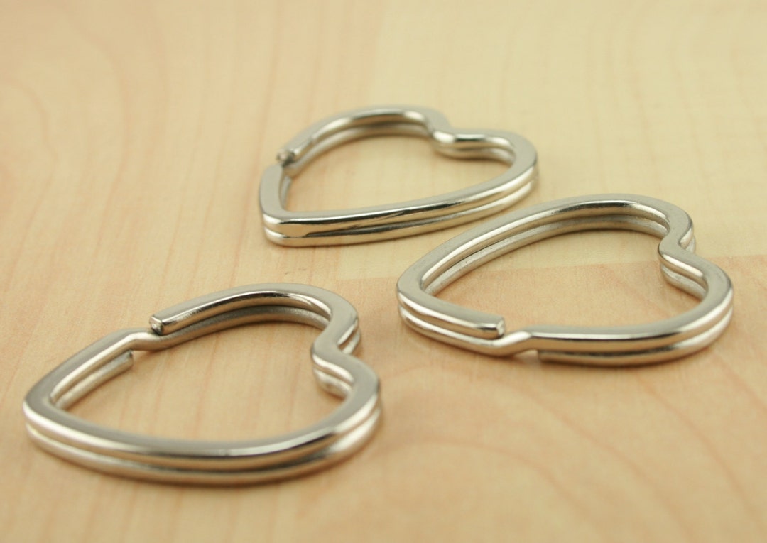 Large HEART Split Rings for Key Ring and Key Chains - Heavy Duty, 25mm ...
