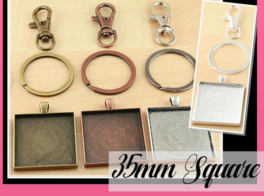 10 Key Ring Making DIY Kit. XL Split Ring, 10 Standard Swivel Clips ...