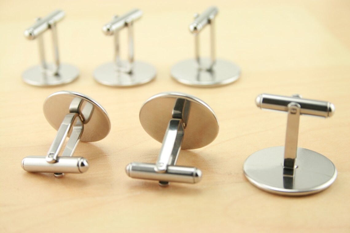 NEW 1 Pair 16mm 18mm 20mm Stainless Steel Cuff Links - Etsy