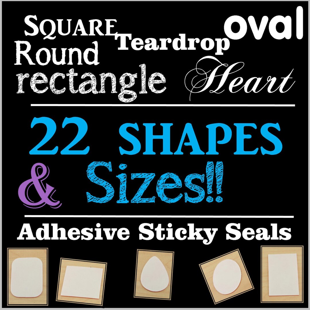 20 - Adhesive Sticky Shapes, Dry Adhesive for Glass Pendants ...