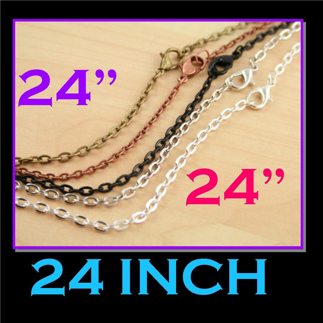 200 Classic Chains With Lobster Clasps - Oval Links. Silver, Antique ...