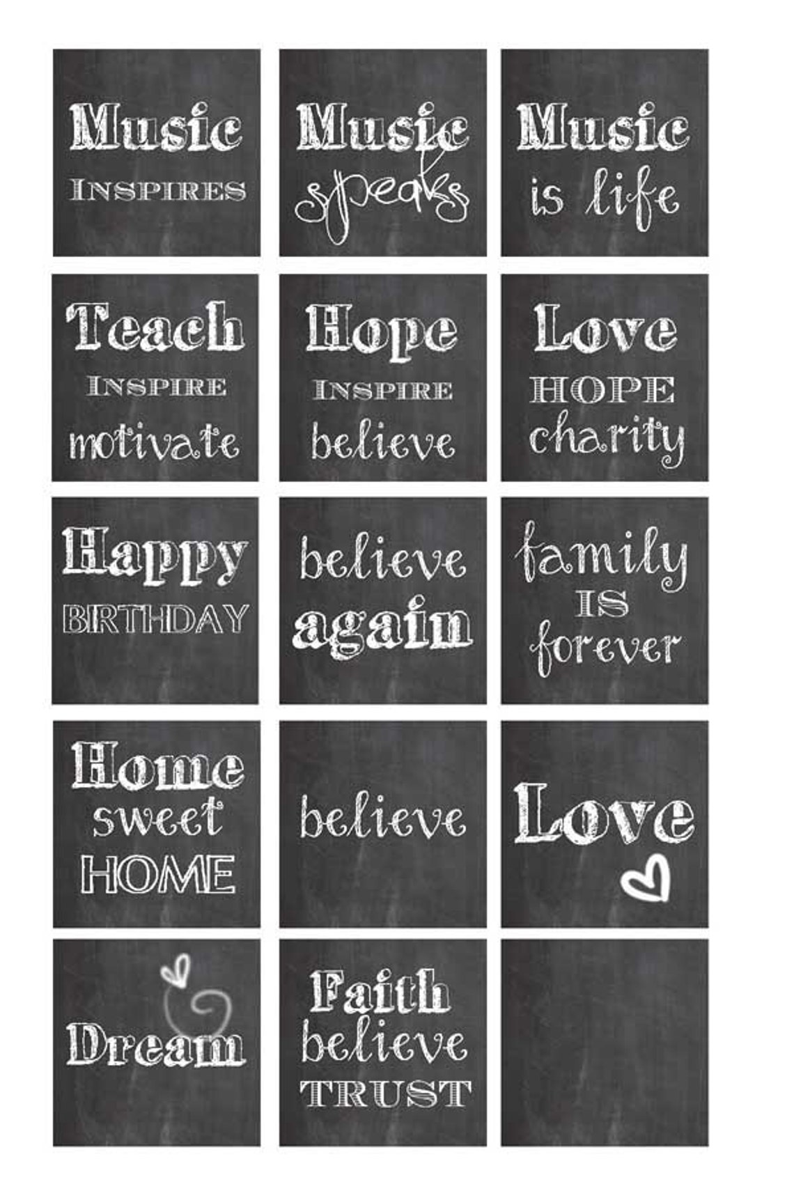 Chalkboard Graphics Inspirational Quotes Instant Digital - Etsy