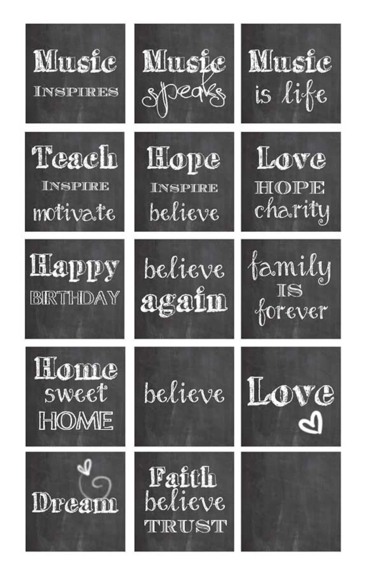 Chalkboard Graphics Inspirational Quotes Instant Digital - Etsy