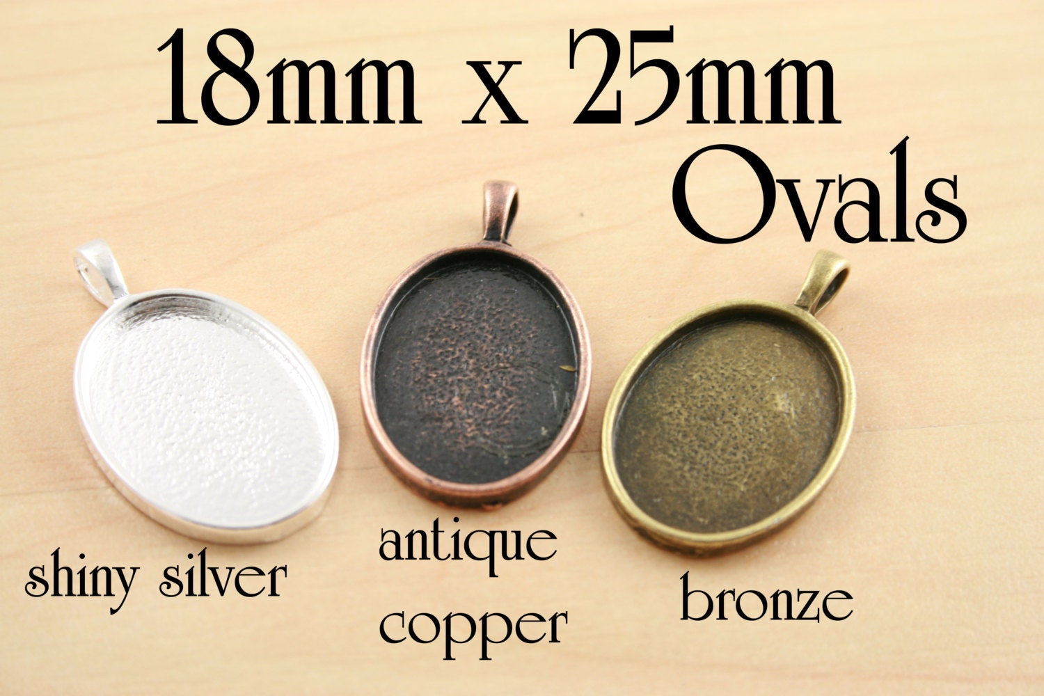 10 Blank 1 Inch OVAL Pendant Trays Shiny Silver Plated. - Etsy