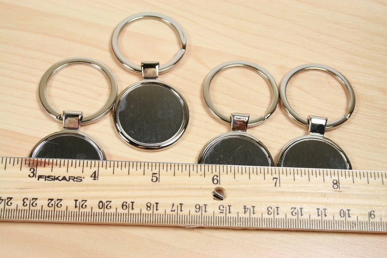 30 SETS Blank 30mm Key Ring Blanks With Glass Domes - Round Shiny ...
