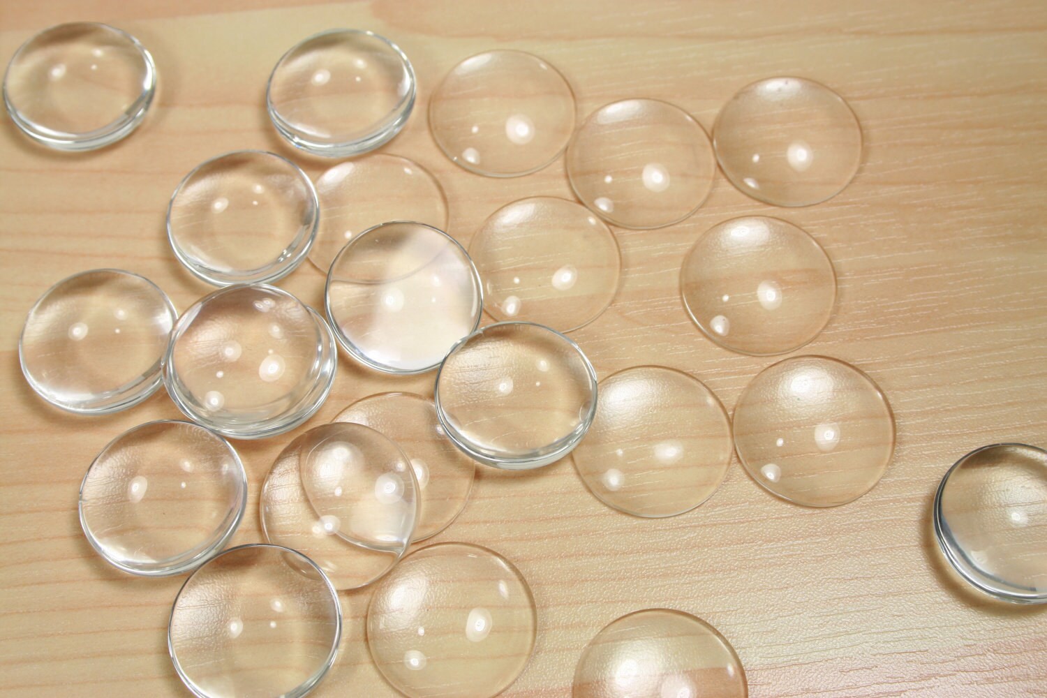 100 Clear 16mm Round Glass. Domes on Top. Flat Back Glass | Etsy