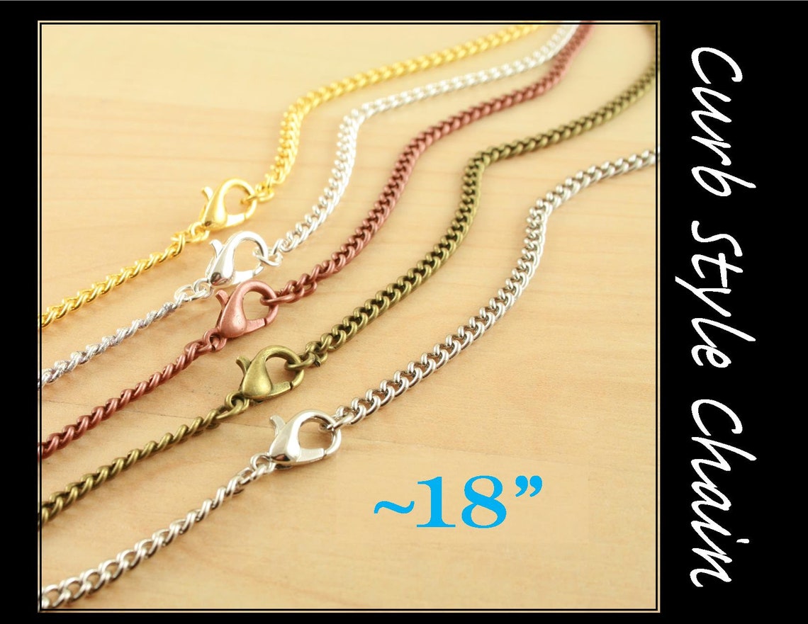 New 10 DENSE-CURB Chains With Lobster Clasps Box Style - Etsy