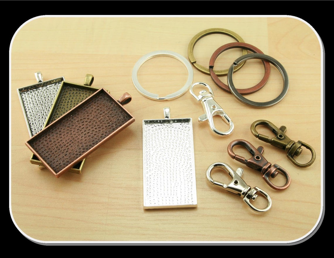 10 Key Ring Making DIY Kit. XL Split Ring 10 Standard Swivel | Etsy