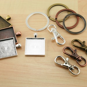 5 Key Ring Making DIY Kit. XL Split Ring, 5 Standard Swivel Clips, 1 ...