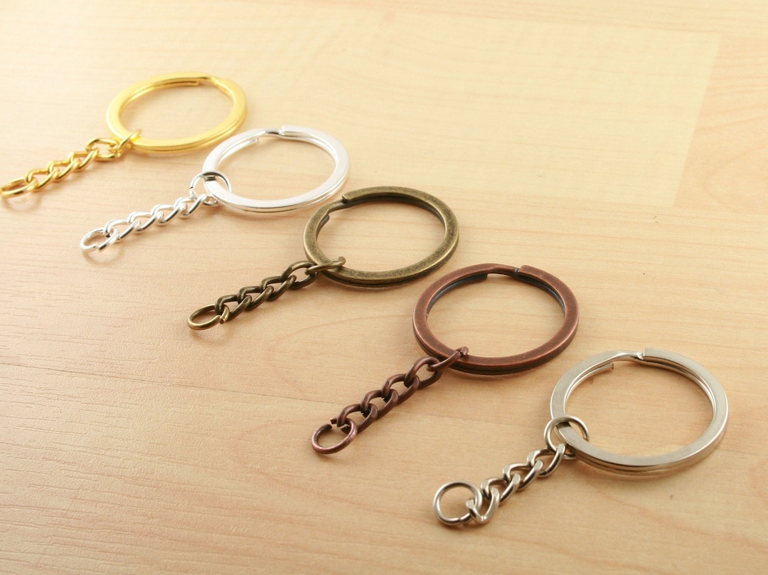 10 - Large Key Ring Key Chains - 25mm Inside - DIY - 5 Color Options ...