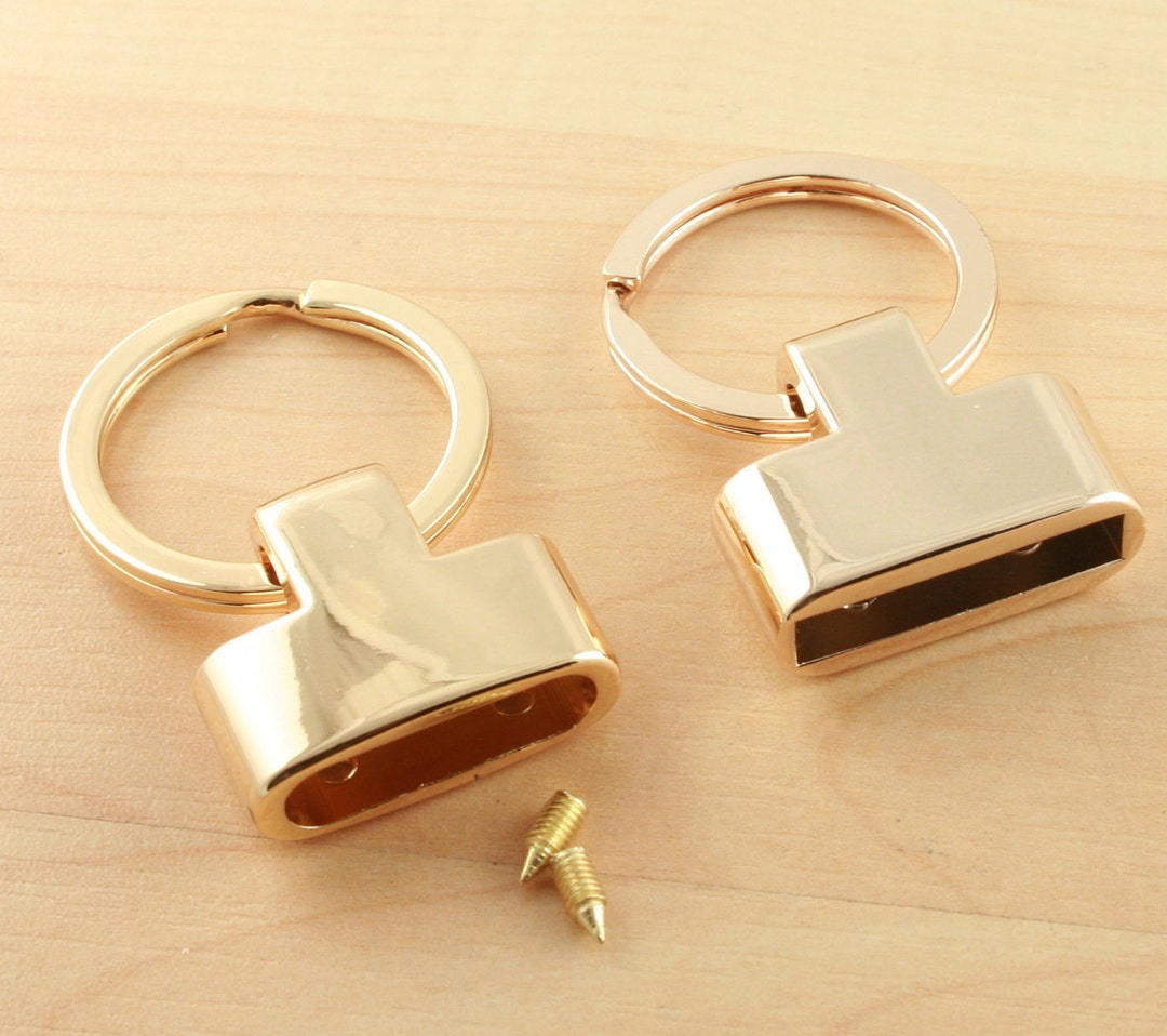 2 the Modern Contemporary t-shaped 25mm Key Ring Light Gold Only ...