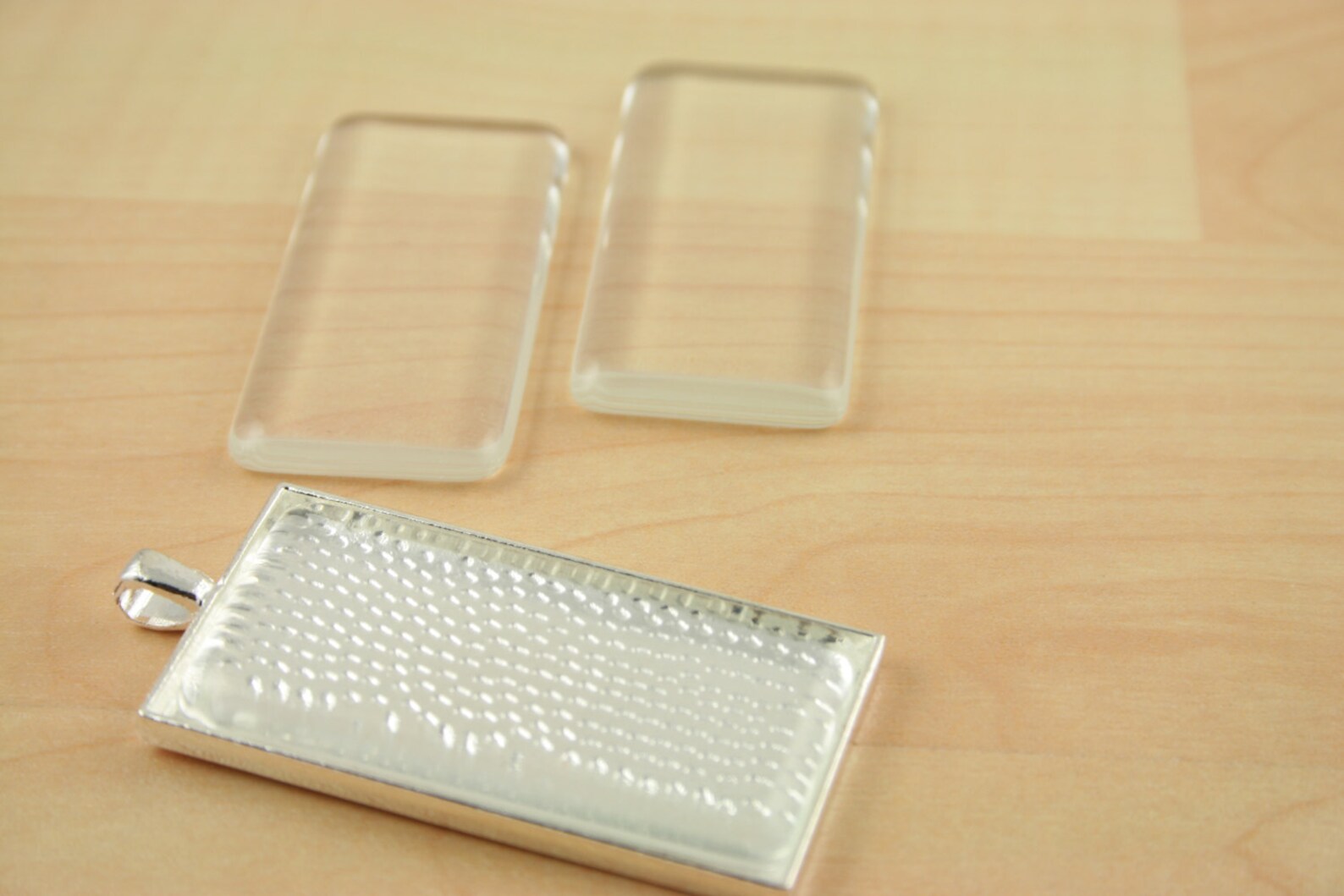 50 Wholesale GLASS 1x2 Rectangle Glass. Slightly Domed on Top. Flat ...