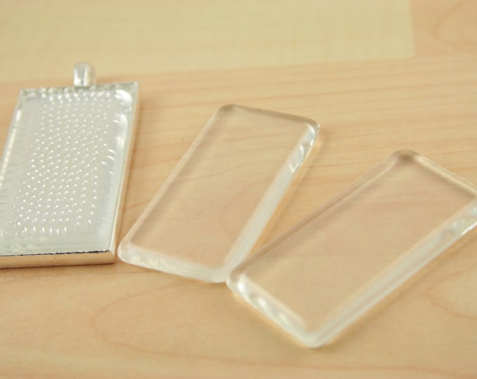 50 Wholesale GLASS 1x2 Rectangle Glass. Slightly Domed on Top. - Etsy