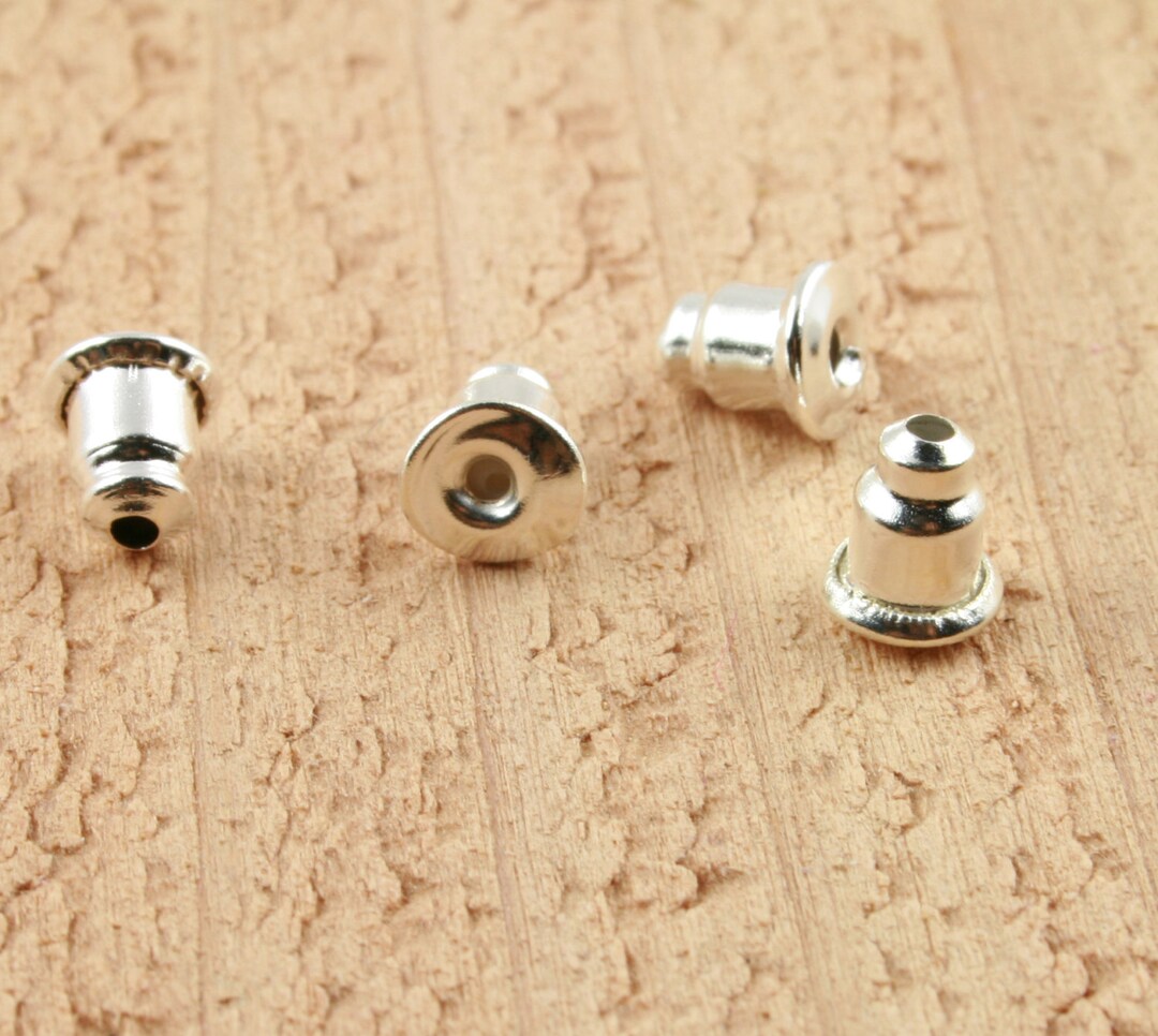 100 EAR NUT Style Earring Backs for Use With Stud Post Earrings, Nickel ...