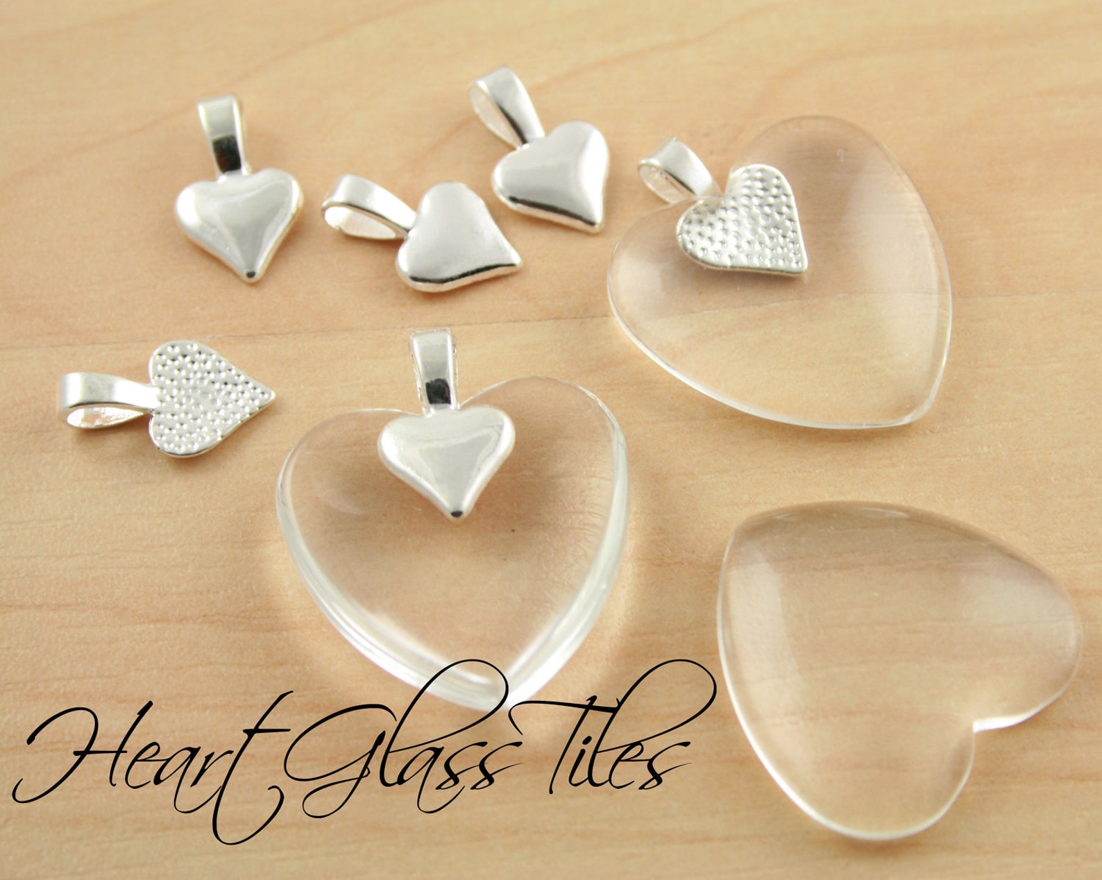 25 Heart Shaped Glue on Bails - Silver Plated - for Pendant Making - Etsy