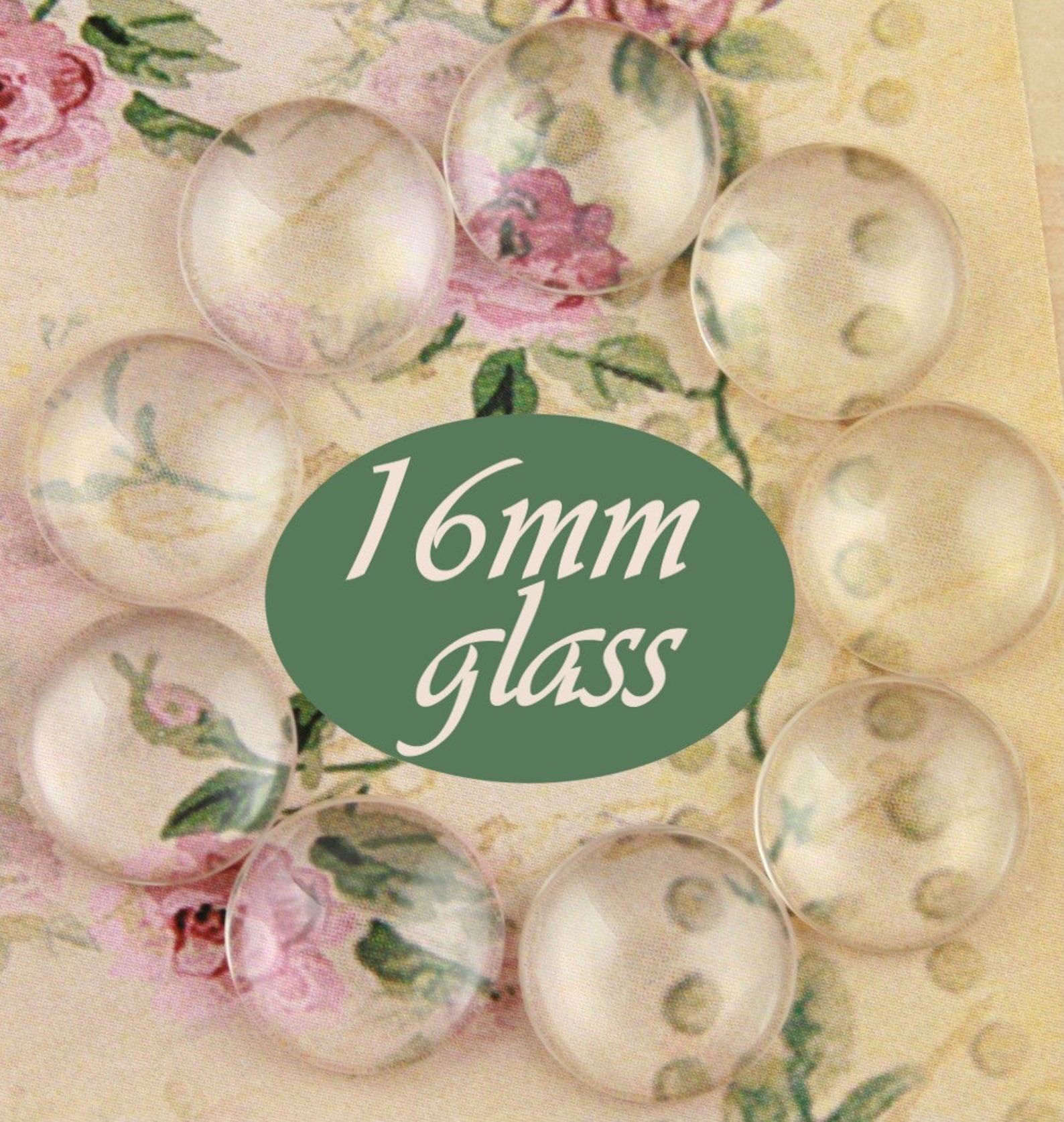 25 Clear 16mm Round Glass. Domes on Top. Flat Back Glass Domes | Etsy