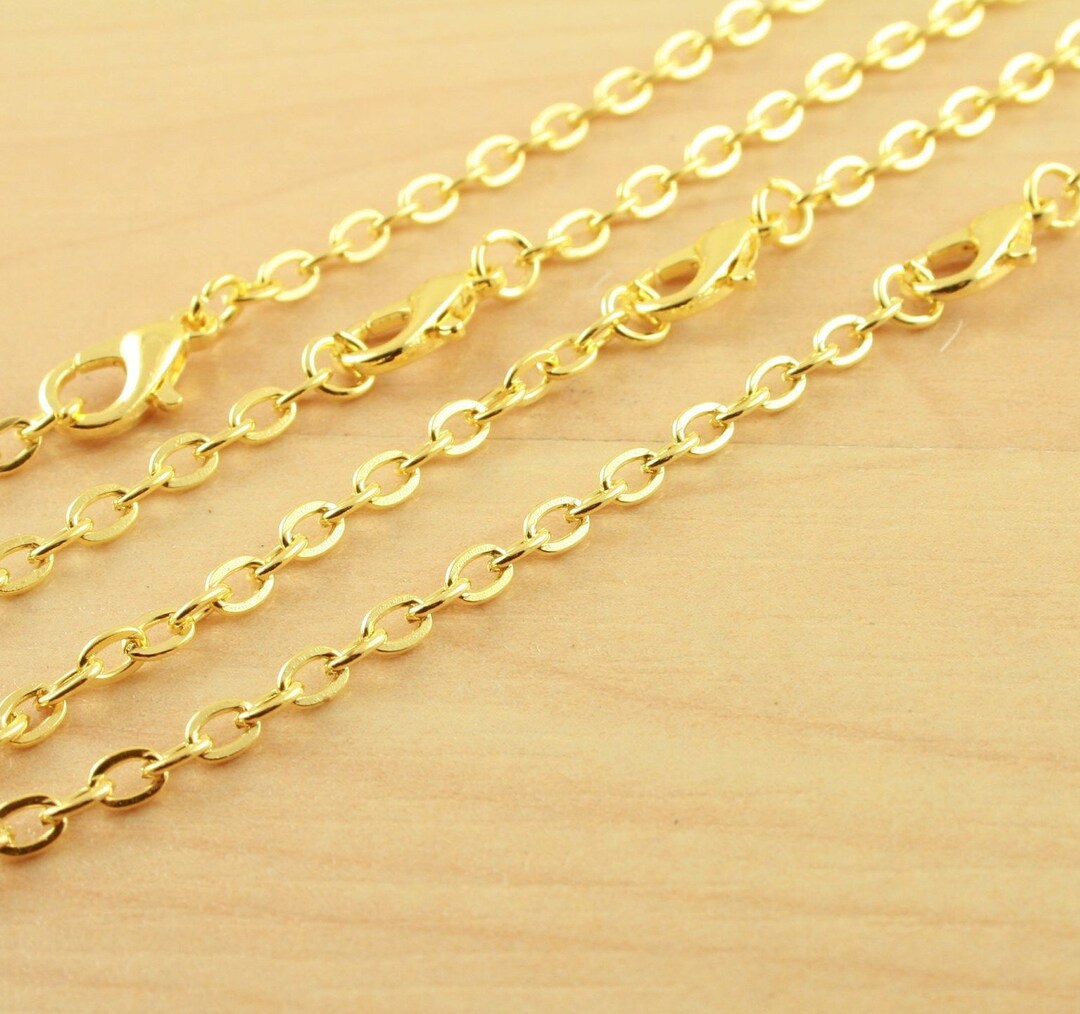 10 Classic Style Rolo Chains With Lobster Clasps - Oval Links. SHINY ...