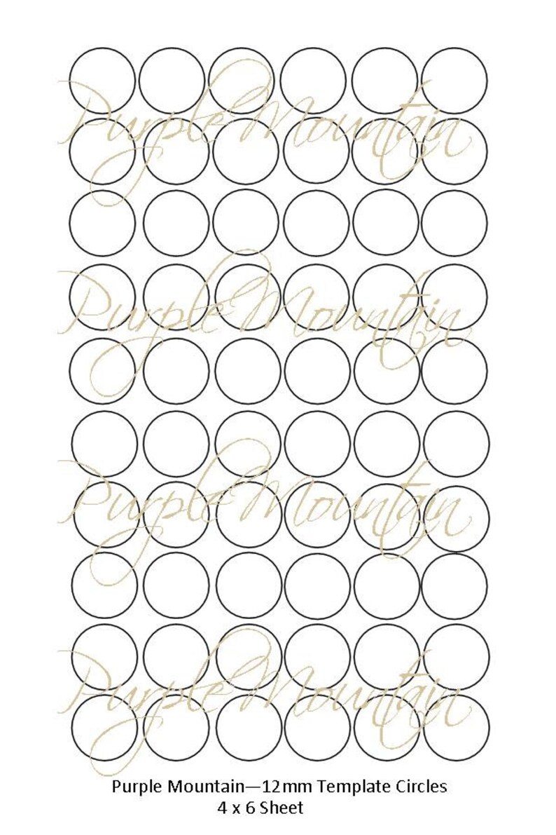 12mm TEMPLATE Instant Digital Download 12mm Round Circle - Etsy