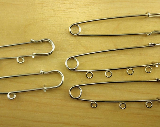 5 - Kilt Style Safety Pin Brooch Charm Holder. Wedding Bouquet Photo ...