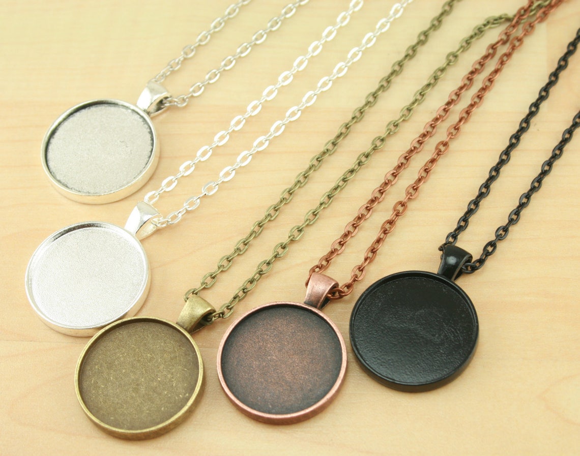 50 PENDANT STYLE Two Sided Double Sided 30mm Bezel Tray 2 - Etsy