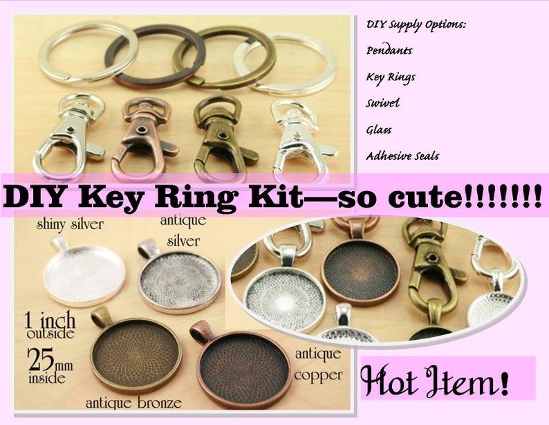 10 Key Ring Making DIY Kit. XL Split Ring 10 Standard Swivel - Etsy