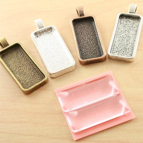 Small Rectangle Glass for Necklace - Etsy