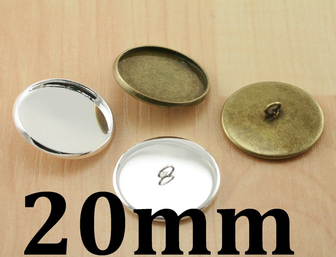 20mm SEW on BUTTON Bezel Blanks (10), SEALS (10 or 20), Glass (10 ...