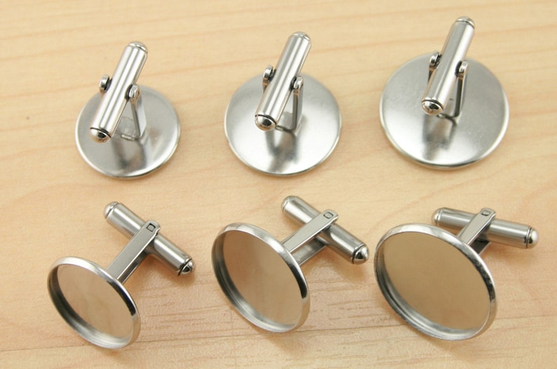 10 - 16mm, 18mm,20mm Stainless Steel Cuff Links. (5 Pair) Optional ...
