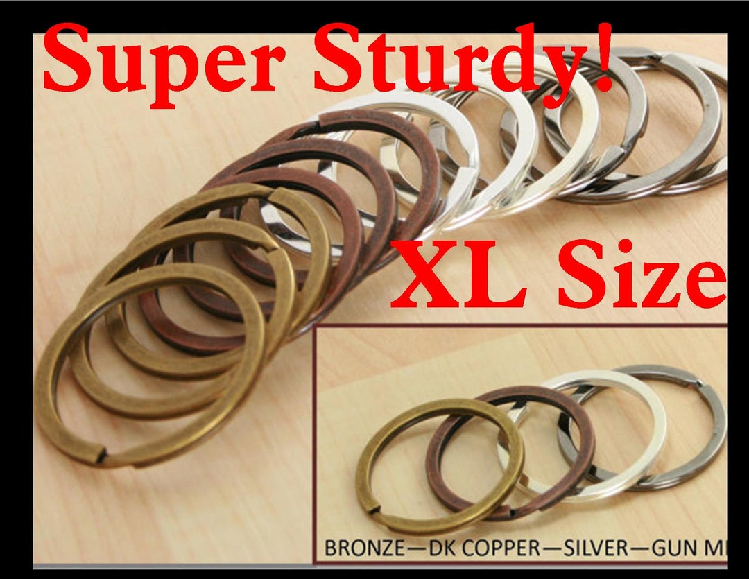 10 - Extra Large Split Rings for Key Ring and Key Chains - Round, Heavy ...