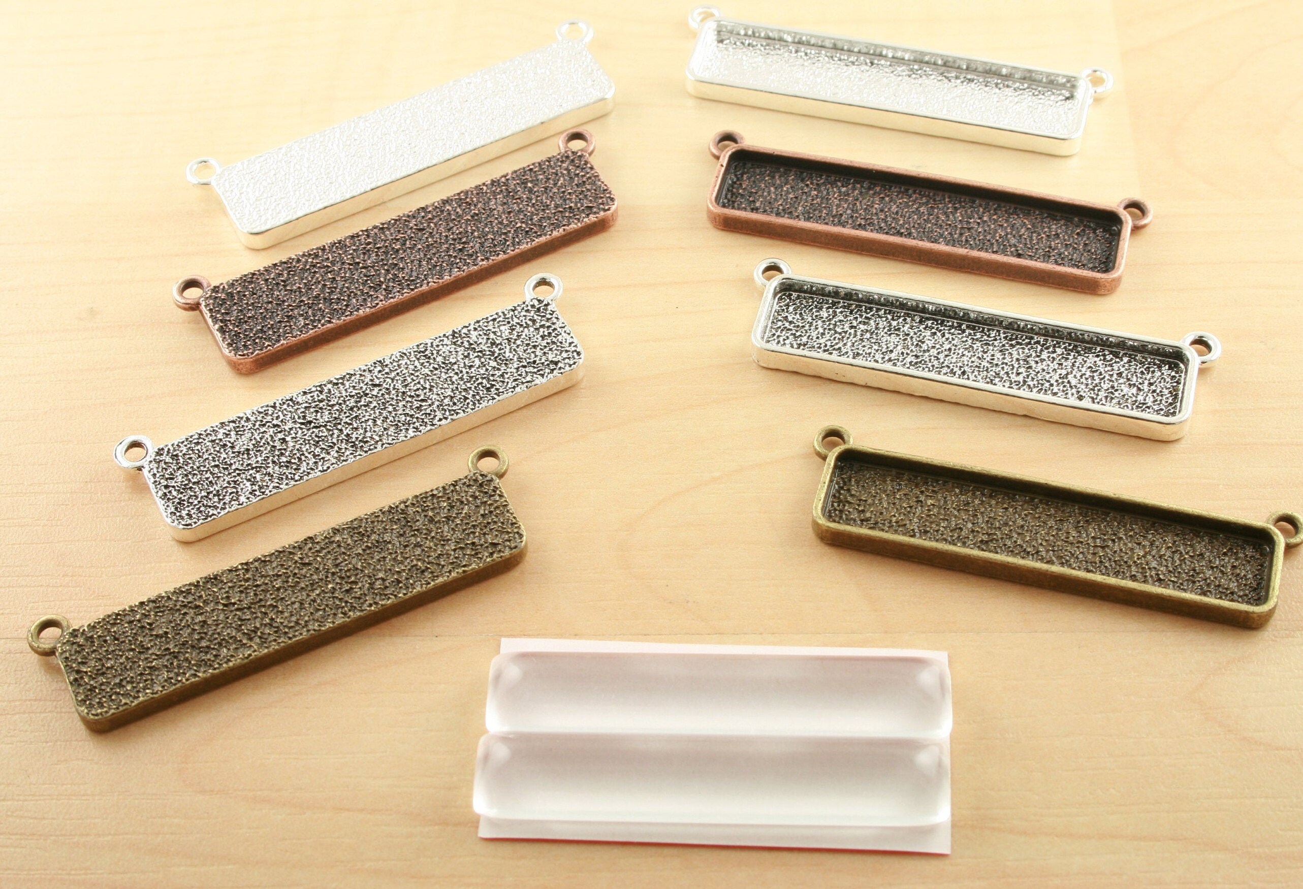 10 STURDY Rectangle Slim TOP LINK Top Loop Bezel Trays 2 In. - Etsy