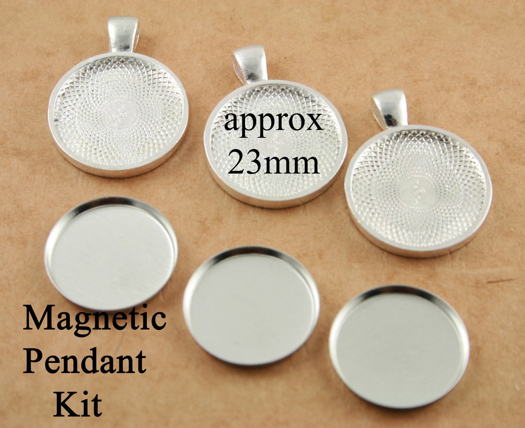 10 DIY Sturdy Magnet Attracting Pendant Making Kit. Use With 1 Inch ...