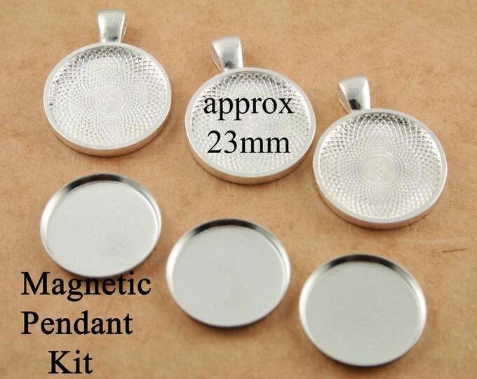 10 DIY Sturdy Magnet Attracting Pendant Making Kit. Use With 1 Inch ...