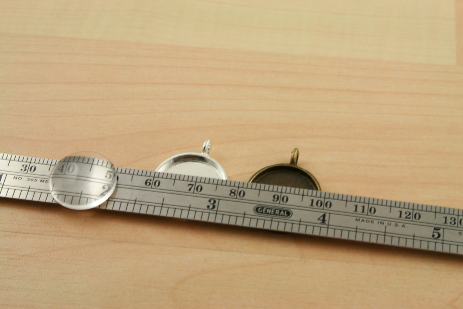 12 - 16mm ROUND Alloy Pendant Tray and Optional 16mm Glass Tiles (12 ...