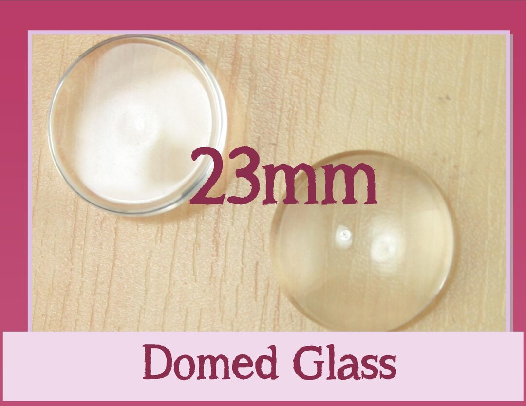 23mm Domed Round Glass Domes. 7/8 Inch. Flat on Back Side Glass ...