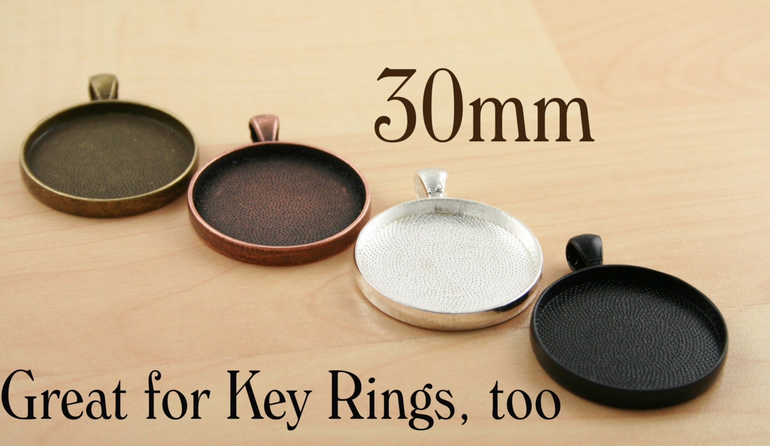 10 Large Gun Metal Dog Tag Trays 30mm - Gun Metal, Silver, Antique ...