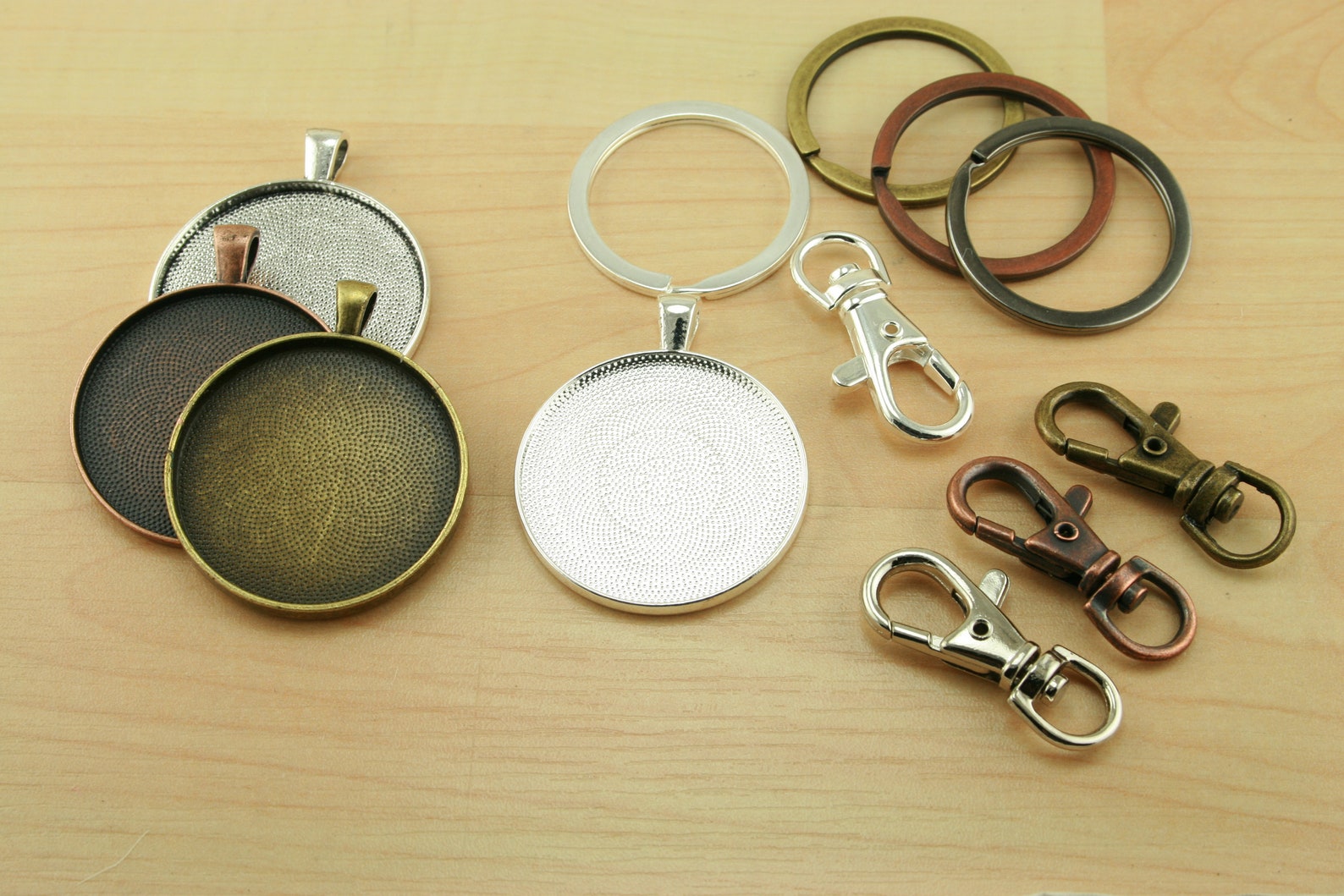 10 Key Ring Making DIY Kit. XL Split Ring 10 Standard Swivel | Etsy