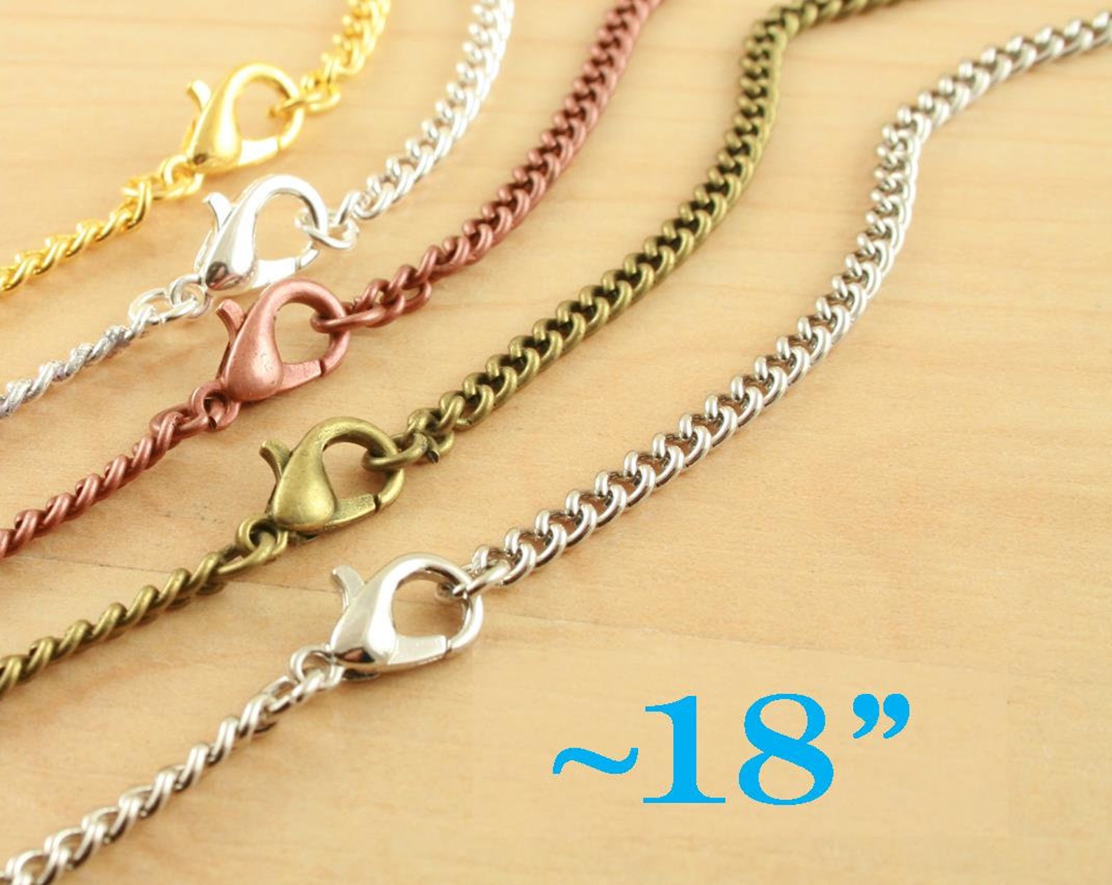 New 10 DENSE-CURB Chains With Lobster Clasps Box Style - Etsy