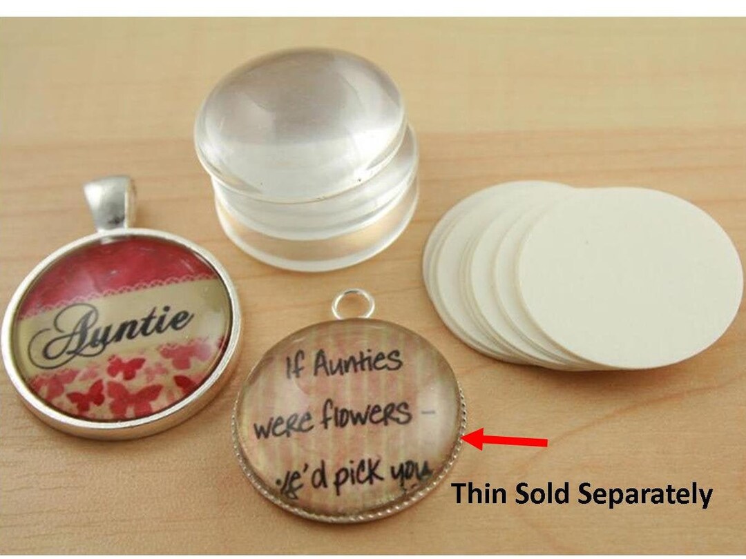 50 Pendant Craft Kit - 25mm GLASS, 25mm PENDANTS, and 50 Clear Stickers ...