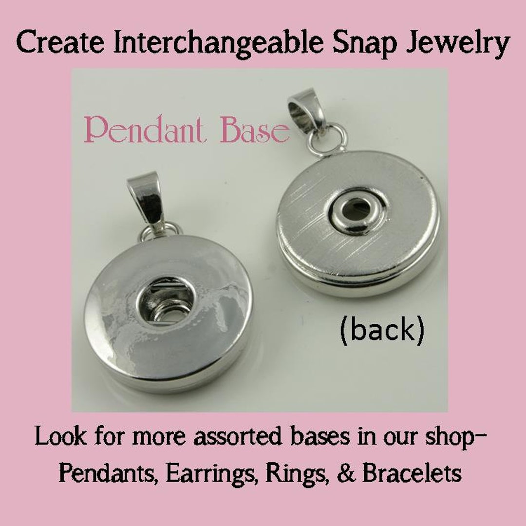 90 Pendant Bases for Use With DIY SNAP Bezel Tops. Works With Snap ...
