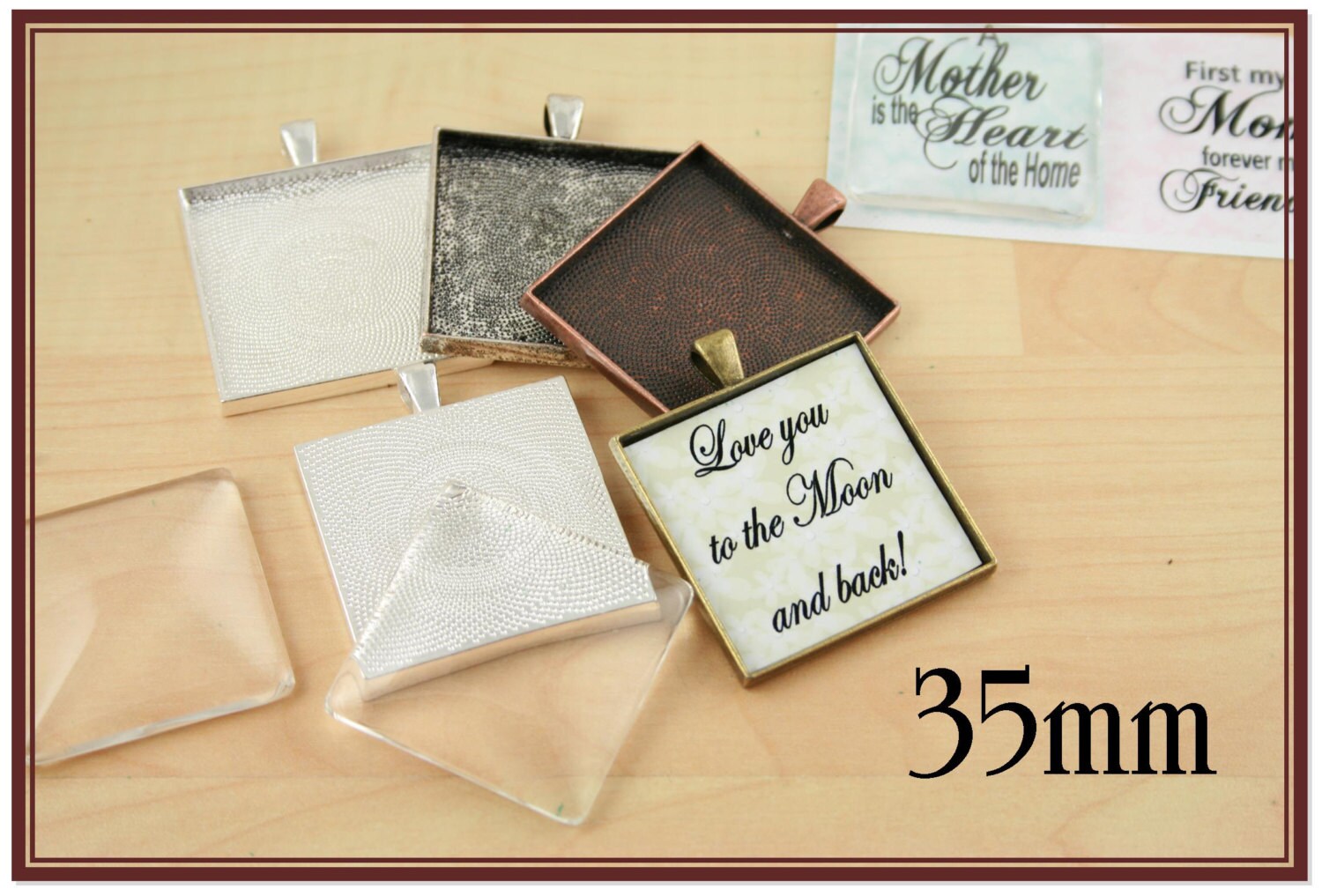 10 Jumbo Glass Pcs. Choose 35mm SQUARE or 38mm ROUND, 30x40 Oval Glass ...