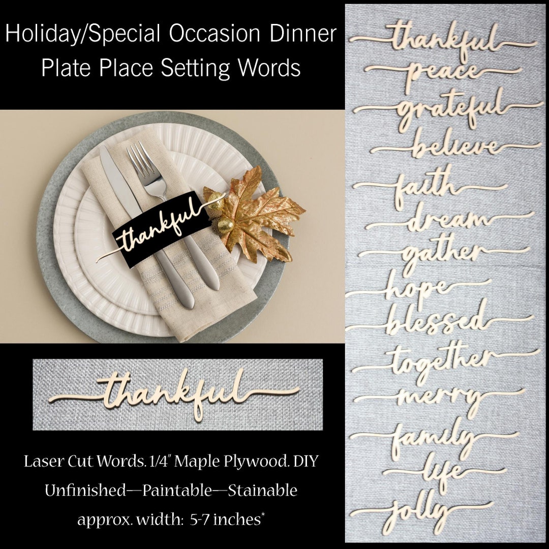 DIY Unfinished Wood Word Plate Toppers Photo Frame Decor - Etsy