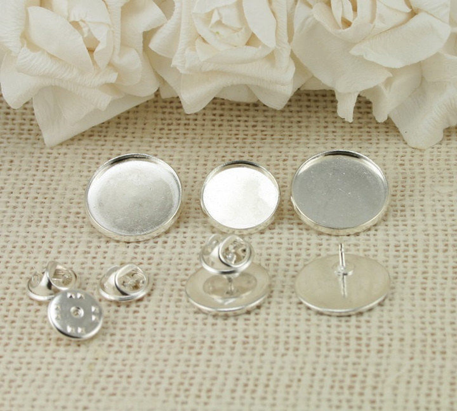 150 Tie Tack Brooch Pin 16mm 18mm or 20mm Bezel Blank - Etsy