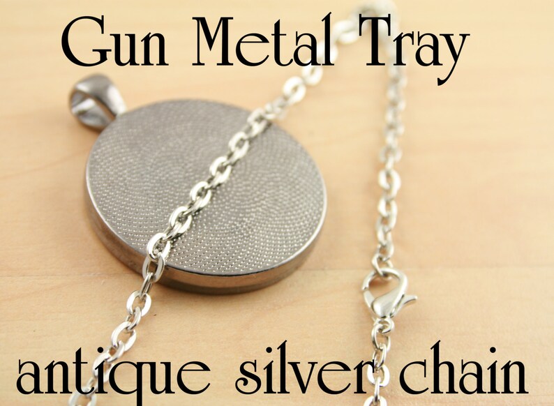 10 Large Gun Metal Dog Tag Trays 30mm - Gun Metal, Silver, Antique ...