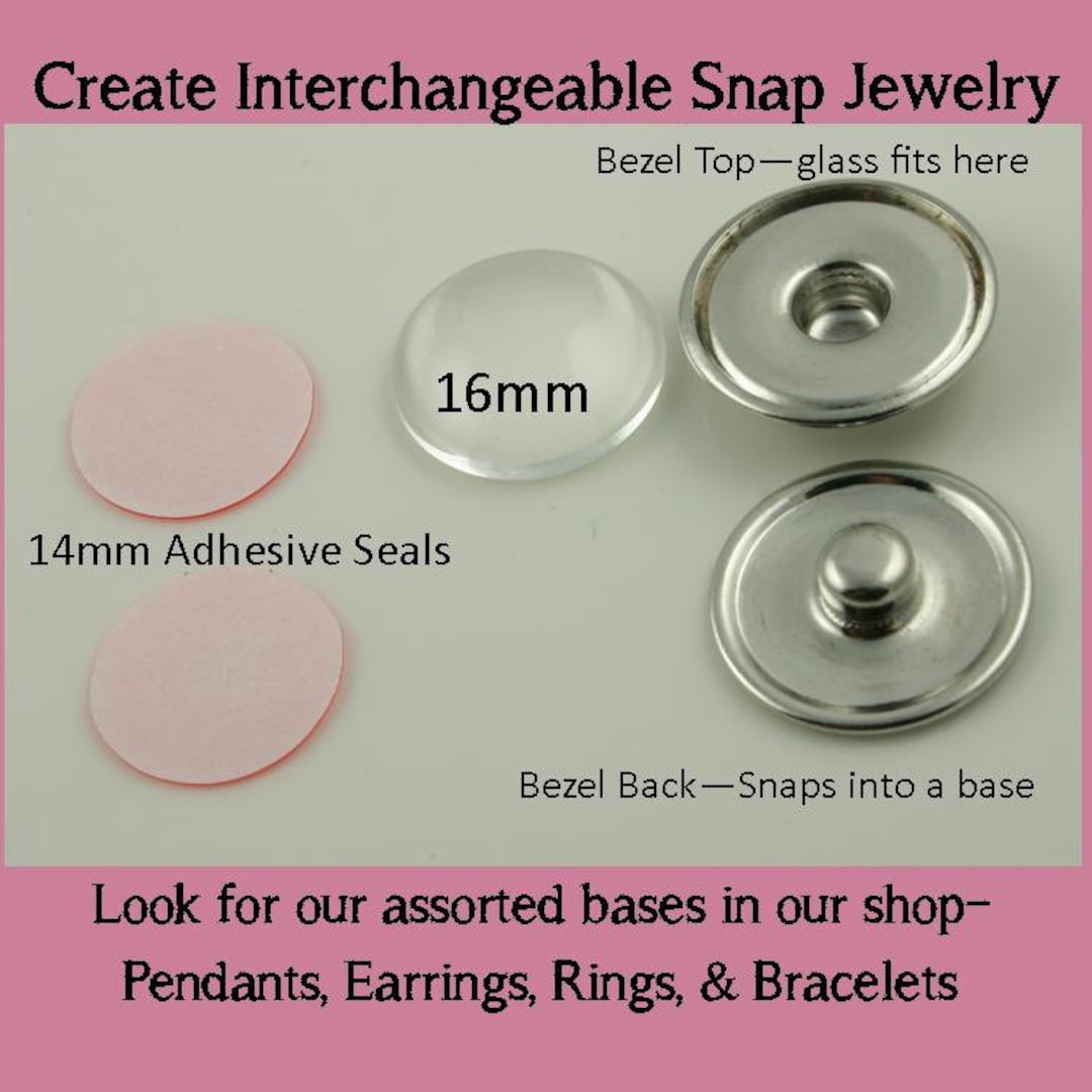 25 ECONOMICAL Snap Top Bezel - One Piece 16mm Bezel Trays DIY. Piece ...