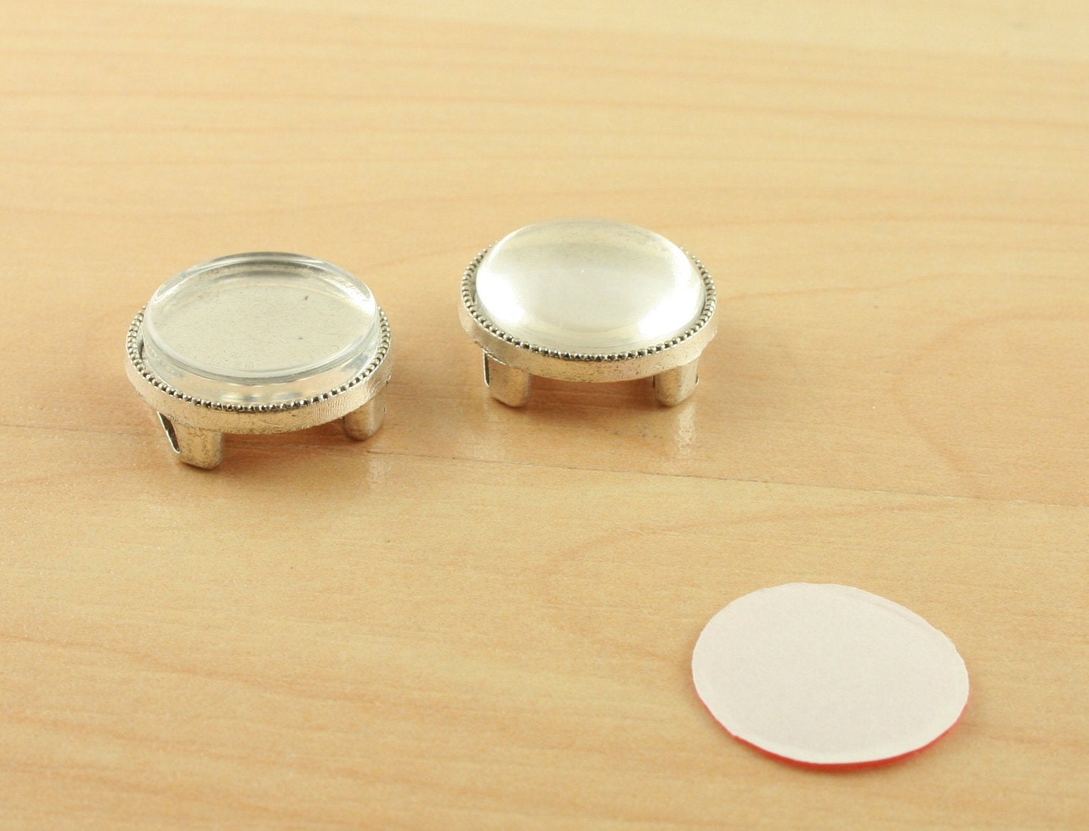 10 Alloy 16mm Slide Charm Bezel Blank. Optional Glass (10), 16mm Round ...